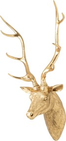 Zlatá veliká nástěnná hlava jelena Deer z polyresinu XL – 57*38*103 cm