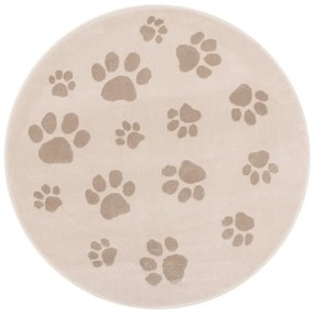 Béžový dětský koberec ø100 cm Paws Light Beige – FD