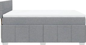 Box spring postel s matrací světle šedá 140 x 190 cm textil 3289363