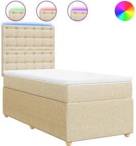 Box spring postel s matrací krémová 80 x 200 cm textil 3294202