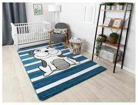 Dětský kusový koberec Pejsek modrý 140x190cm