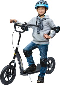 Dětská koloběžka HOMCOM 12" se zadní brzdou, výškově nastavitelná koloběžka v černé barvě, robustní ocel a EVA, ideální pro děti | Aosom.de