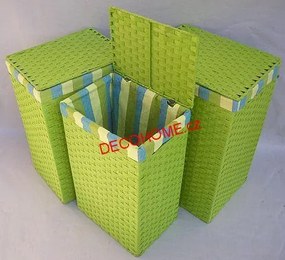 Prádelní provázkový koš RE-113 zelený 40x30x61  cm