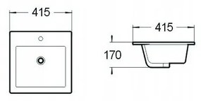 Keramické umyvadlo zápustné MEXEN STELLA 42x42 cm bílé