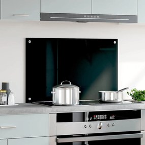 Kuchyňský panel černý 80 x 50 cm tvrzené sklo 249485