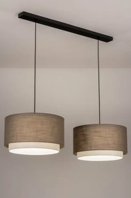 Závěsné designové svítidlo nad stůl Napolitana Taupe and Black
