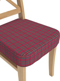 Sedák na židli IKEA Ingolf barva červená látka vzorované