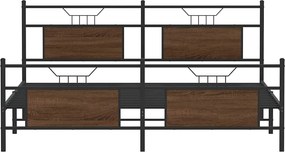 Kovový rám postele bez matrace hnědý dub 180 x 200 cm 3325103