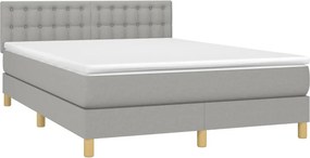 Box spring postel s matrací světle šedá 140 x 190 cm textil 3140929