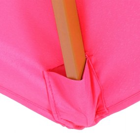 Slunečník Florida Ø 3m - polyester/dřevo - růžová