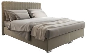 Manželská postel 180 cm Boxspring Penarth Comfort (krémová) (s roštem, matrací a úl. prostorem). 1056293