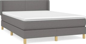 Box spring postel s matrací tmavě šedá 140x200 cm textil 3130114