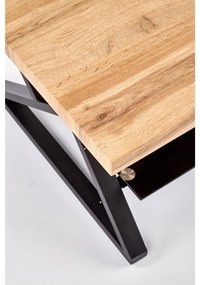 Konferenční stolek Xena obdélníkový, přírodní dřevo / černá