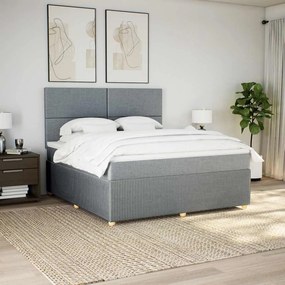 Box spring postel s matrací světle šedá 180 x 200 cm textil 3294428