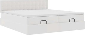 Osmanský rám postele s matrací bílý 160x200cm umělá kůže 3312801