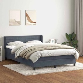Box spring postel s matrací tmavě šedá 160x210 cm samet 3318202