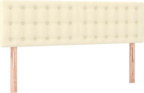 Box spring postel s matrací a LED krémová 140x190 cm umělá kůže 3134221