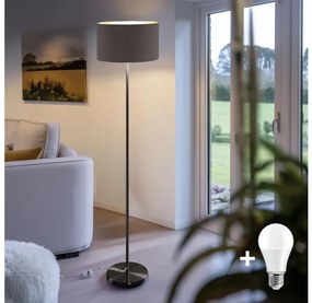 LED Stojací lampa TUNJA 1xE27/20W/230V pr. 38 cm černá/hnědá