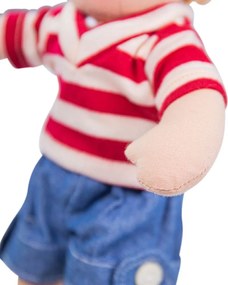 Látková panenka HARRY 28 cm červeno-modrá