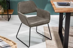 Moderní jídelní židle Bison mikrovlákno taupe