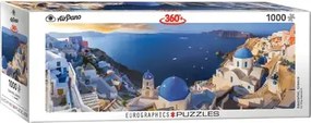 EUROGRAPHICS Panoramatické puzzle Santorini, Řecko / 1000 dílků / 99 x