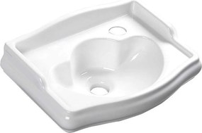 Sapho Kerasan Retro - Keramické umývátko 41x30 cm, otvor pro baterii vpravo, bez přepadu, bílá 103301DX