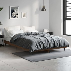 Rám postele hnědý dub 120 x 190 cm kompozitní dřevo