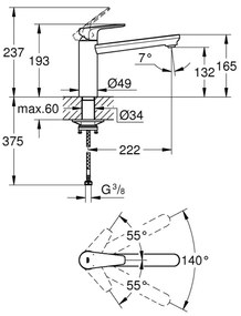 GROHE 31693000 - Dřezová baterie BAUEDGE 193 mm lesklý chrom