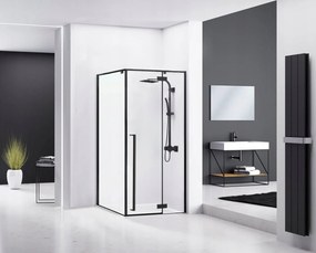 Sprchový kout REA FARGO 90/zástěna x 120/dveře cm, černý matný/transparent - bez vaničky