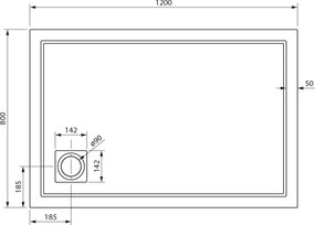 Gelco Vario obdélníková sprchová vanička 120 x 80 cm litý mramor bílá HX12080