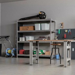 Kovový regál BULLRACK RIVET PRO 200x200x60 DTD dřevotříska 4 úrovně pozinkovaná
