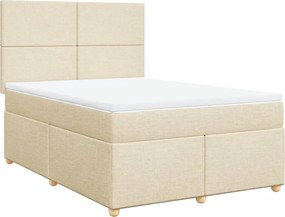Box spring postel s matrací krémová 140x200 cm textil 3291301