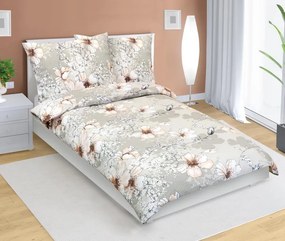 Bellatex Krepové povlečení Hnědá 140x220 cm, 70x90 cm