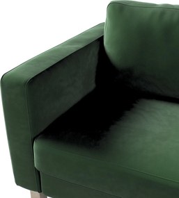 Potah na pohovku IKEA  Karlstad 3-místná, nerozkládací, krátký barva zelená látka lesklé, sametová