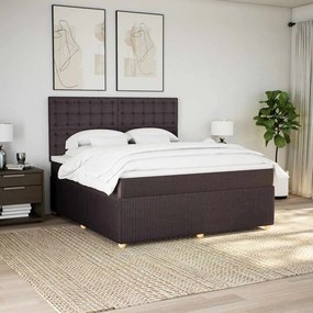 Box spring postel s matrací tmavě hnědá 180x200 cm textil 3292152