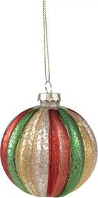 Set 4ks barevná skleněné vánoční koule Nostalgic Christmas - 8*8 cm