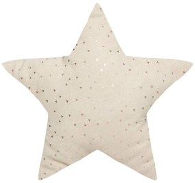Dekorační polštář ve tvaru hvězdy, béžový, bavlna, 28 x 45 cm