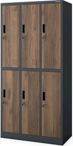 Šatní skříň 6-dveřová, antracit/ořech, 900x1850x450 mm: IGOR Eco Design