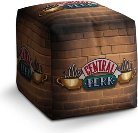 Sablio Taburet Cube Seriál přátelé CENTRAL PERK Cihly - 60x60x60 cm
