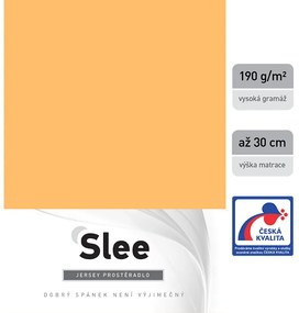 Slee jersey prostěradlo - okrová Rozměr: 90 x 200 cm