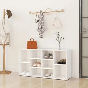 vidaXL Lavice s botníkem 103x30x55 cm kompozitní dřevo [875160] Barva: Bílá
