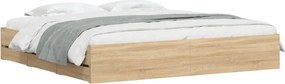 Rám postele se zásuvkami dub sonoma 200x200 cm kompozitní dřevo 3207247