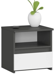 Noční stolek CL1 černý grafit/bílý
