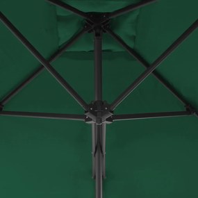 Zahradní slunečník s ocelovou tyčí 250 x 250 cm zelený - Default Title