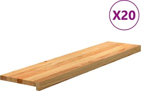 Nášlapy na schody 20 ks světle hnědé 110x30x2 cm masivní dub 3283011