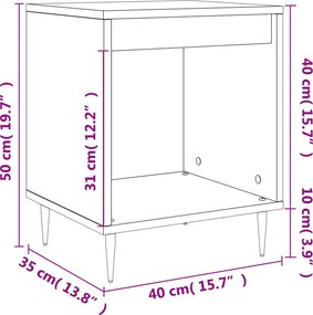 vidaXL Noční stolek 40x35x50 cm kompozitní dřevo [830706] Barva: kouřový dub