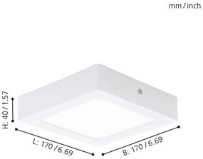 Eglo 94074 - LED stropní svítidlo FUEVA 1 LED/10,88W/230V