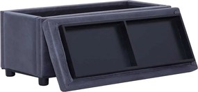 Taburet s úložným prostorem 87,5 cm šedý umělá broušená kůže 281376