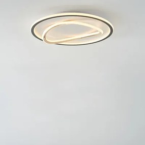 Stropní LED svítidlo kulaté LENS 50 cm černo-zlaté