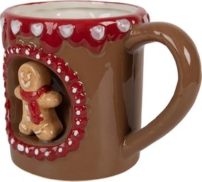 Hnědý hrnek perníček Gingerbread Man - 14*10*10 cm / 375 ml